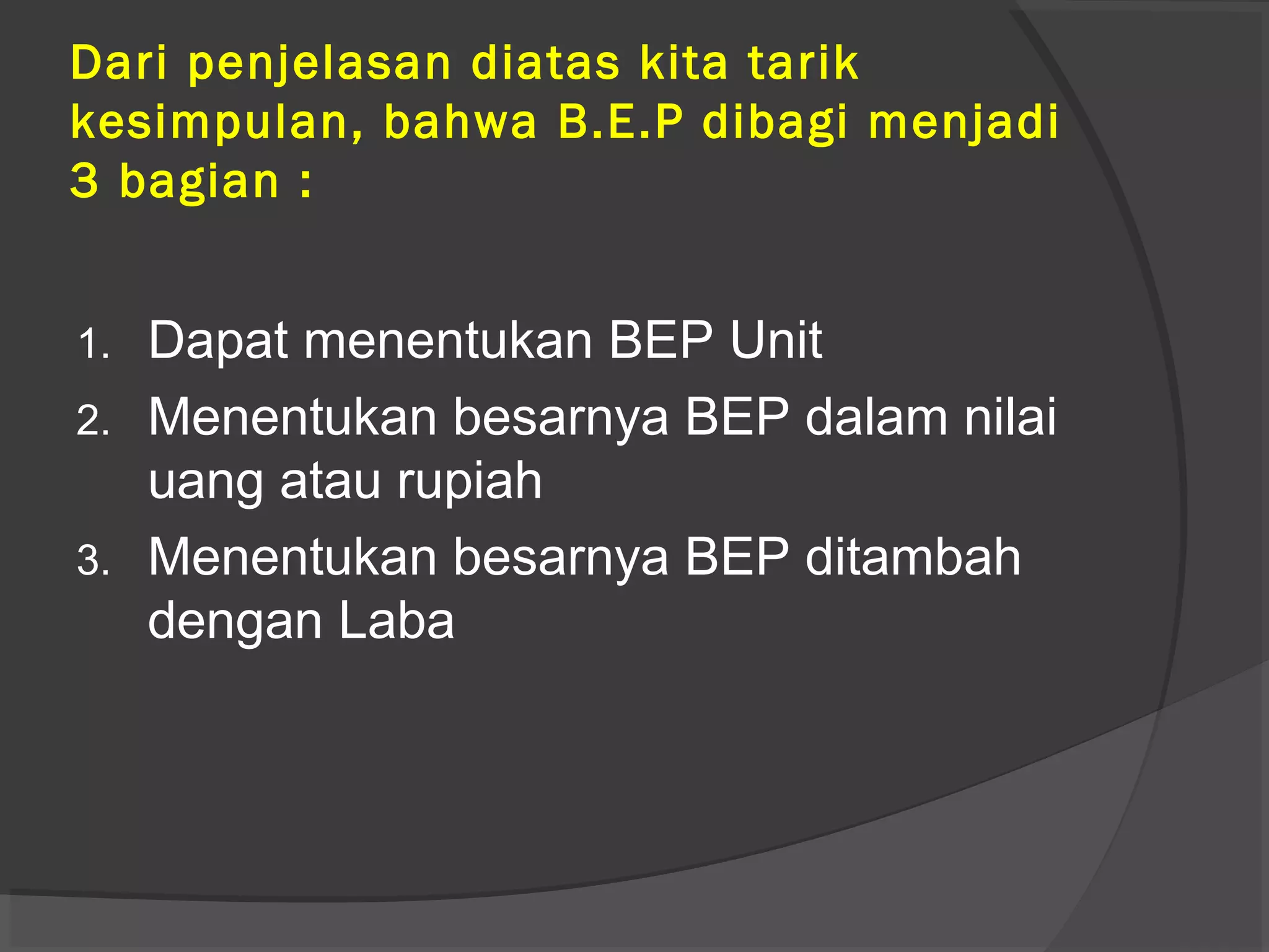 Analisa BEP (Matematika Bisnis) | PPT
