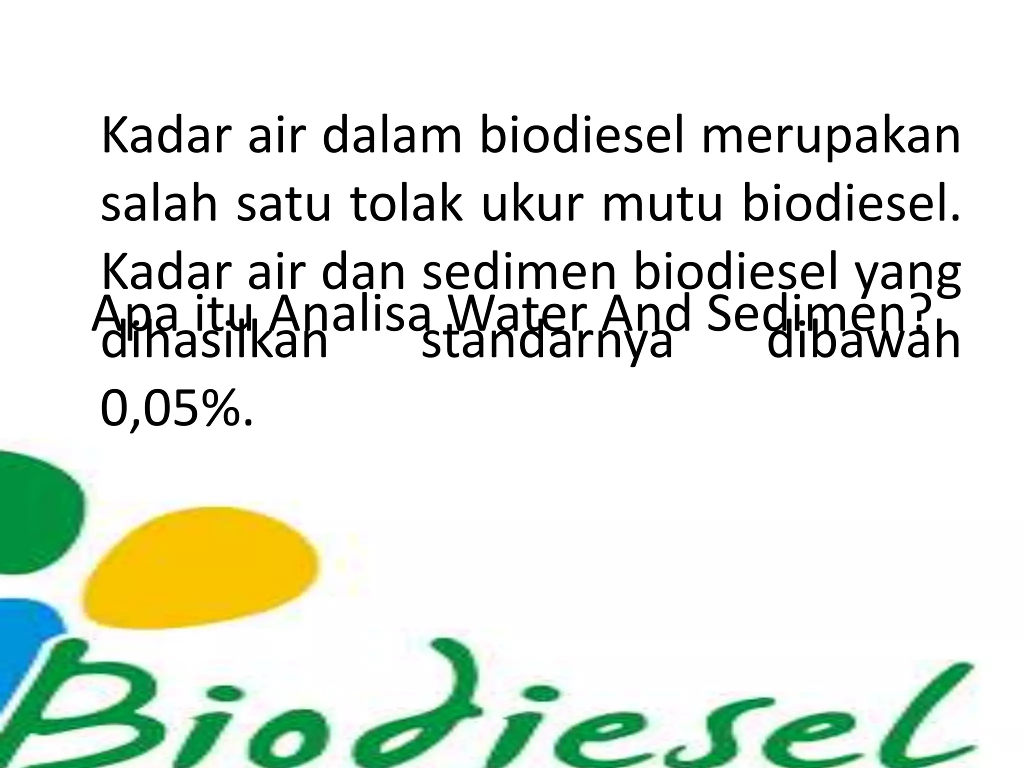 Analisa biodiesel | PPTX