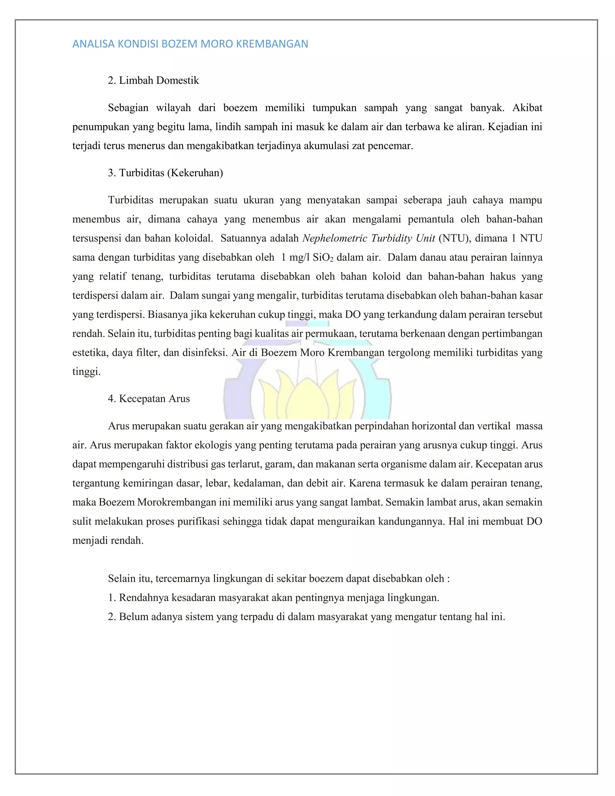 Analisa Bozem Moro Krembangan Surabaya | PDF