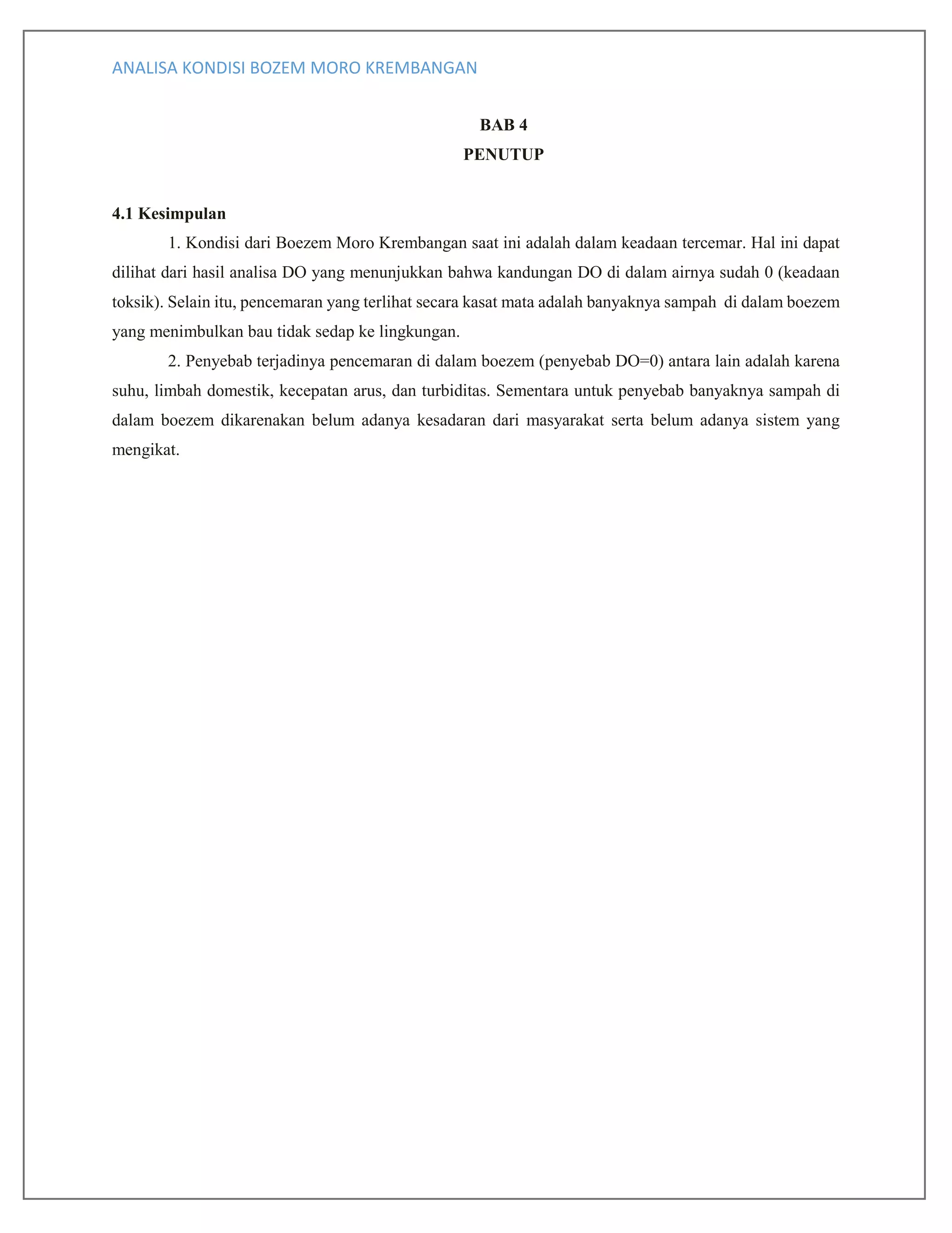 Analisa Bozem Moro Krembangan Surabaya | PDF