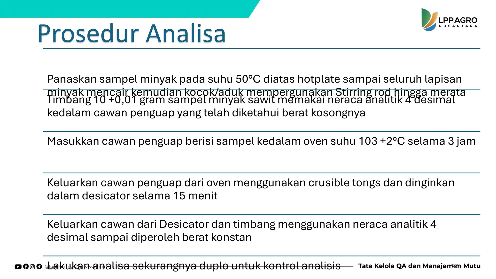 Analisa dan Pengendalian Mutu minyak kelapa sawit | PPT