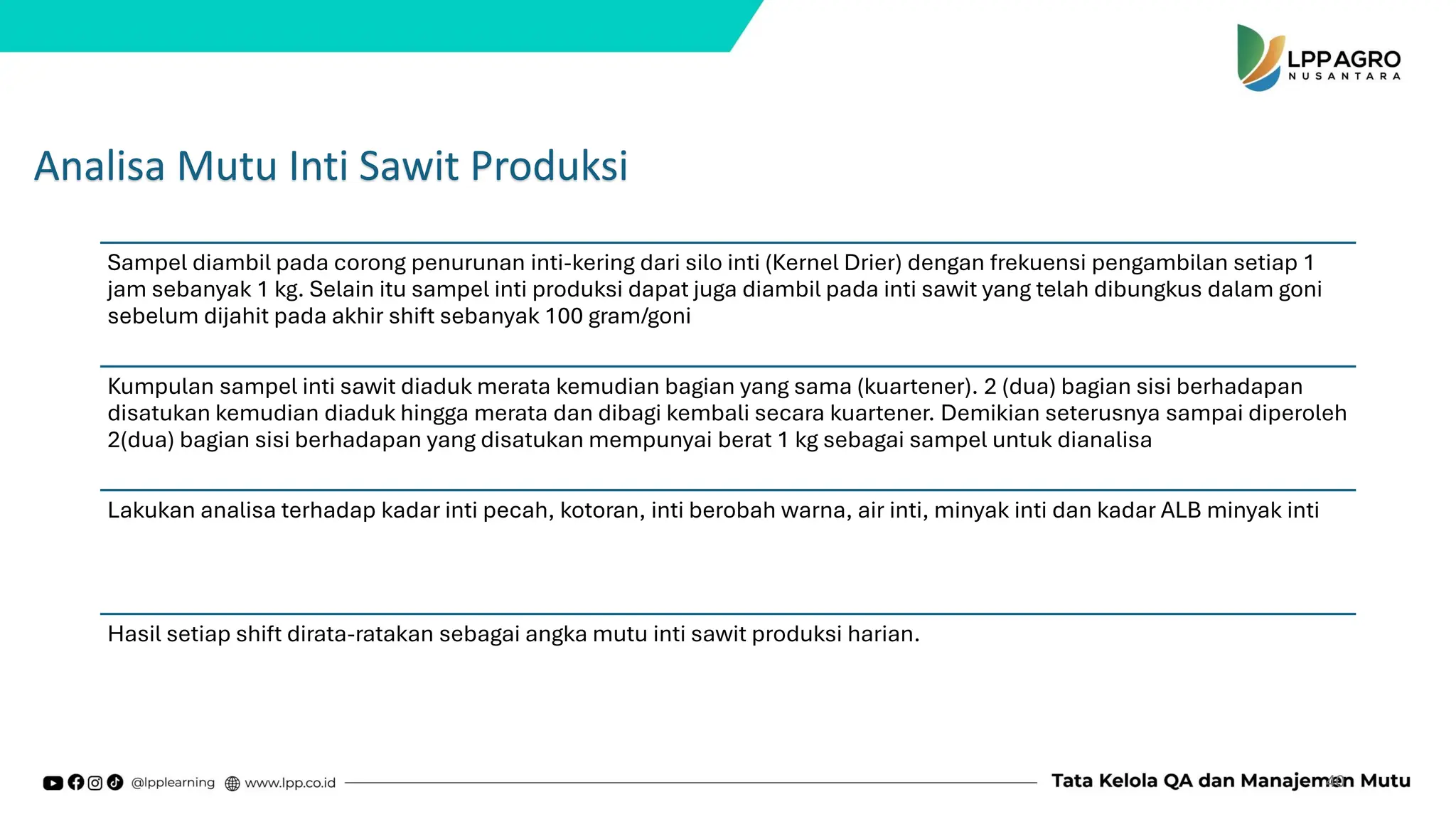 Analisa dan Pengendalian Mutu minyak kelapa sawit | PPT