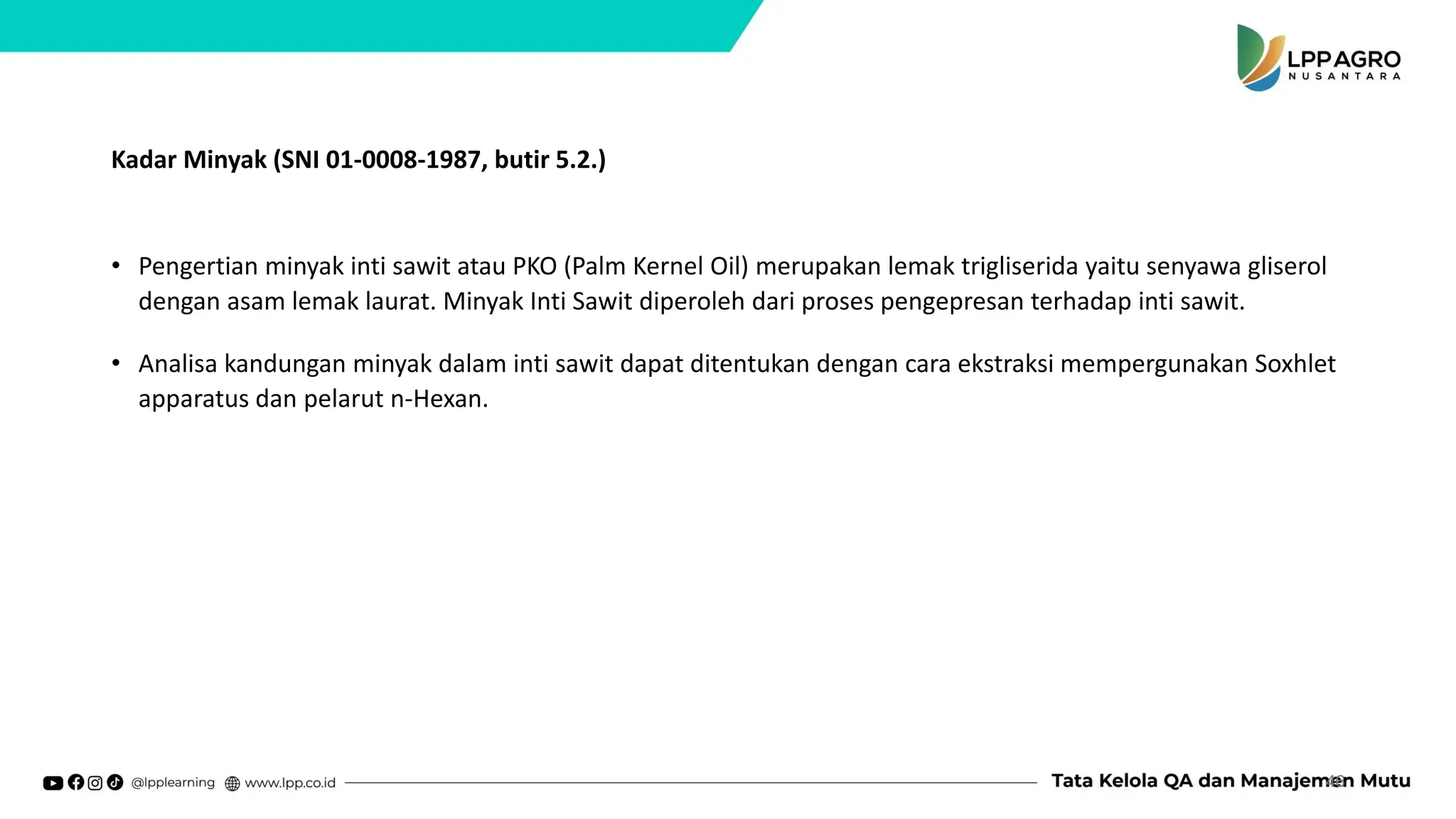 Analisa dan Pengendalian Mutu minyak kelapa sawit | PPT