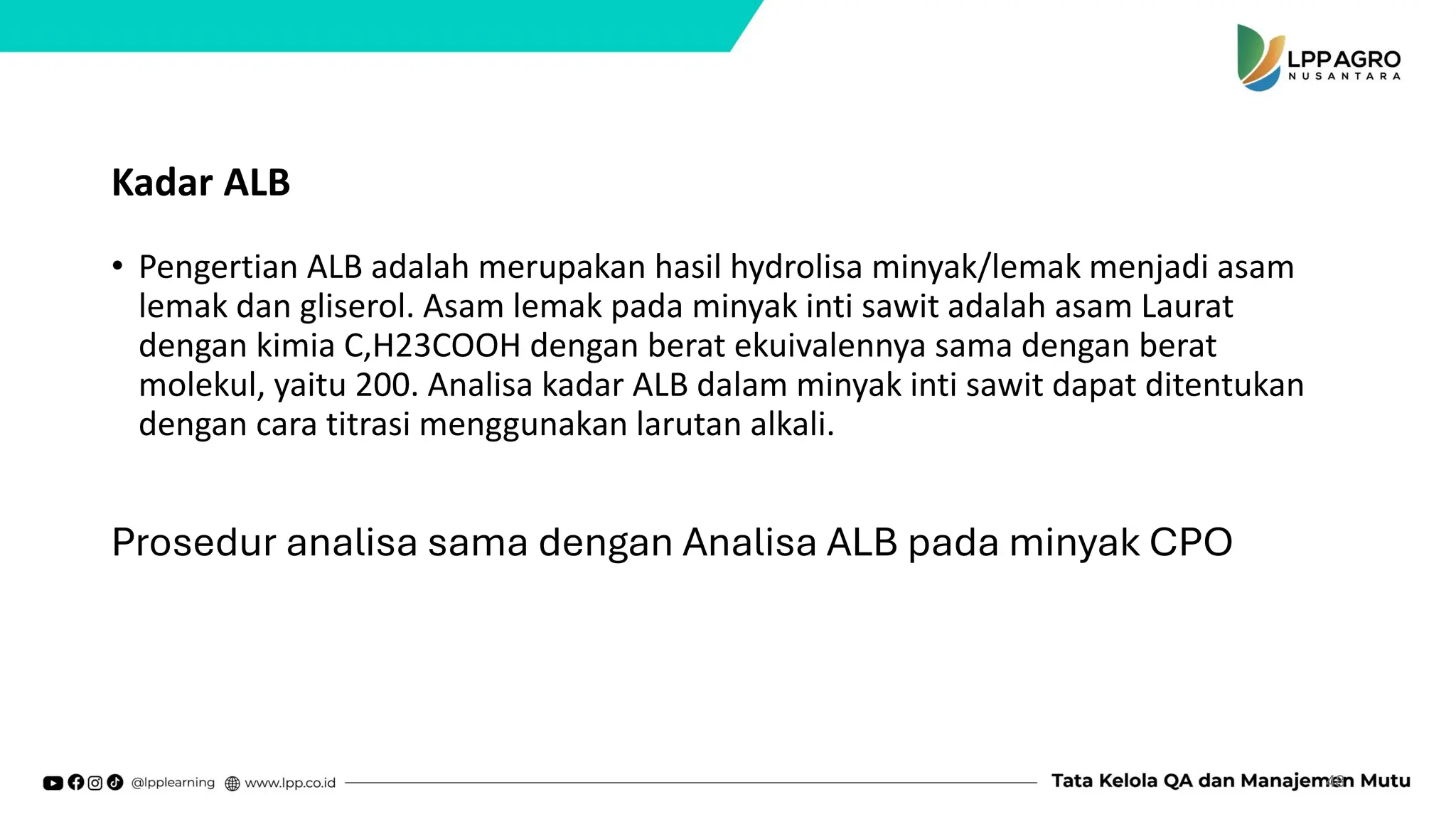 Analisa dan Pengendalian Mutu minyak kelapa sawit | PPT