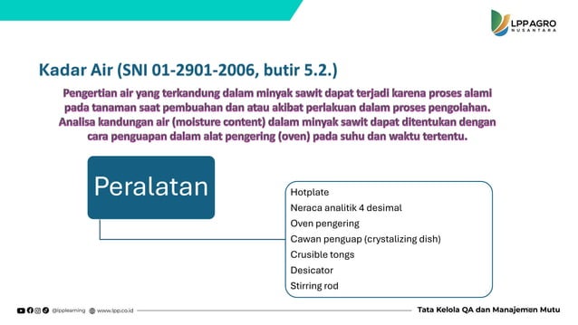 Analisa dan Pengendalian Mutu minyak kelapa sawit | PPT