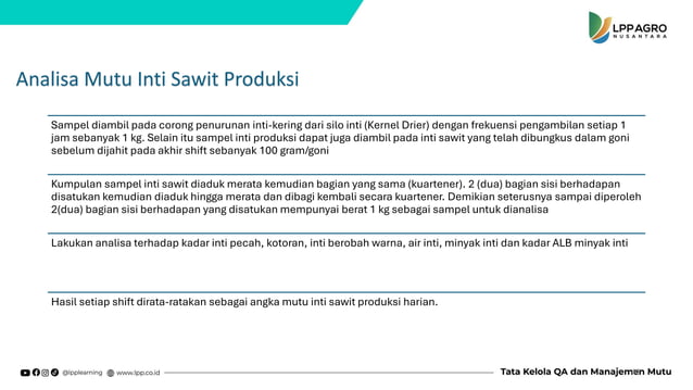 Analisa dan Pengendalian Mutu minyak kelapa sawit | PPT