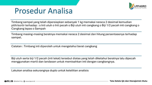 Analisa dan Pengendalian Mutu minyak kelapa sawit | PPT