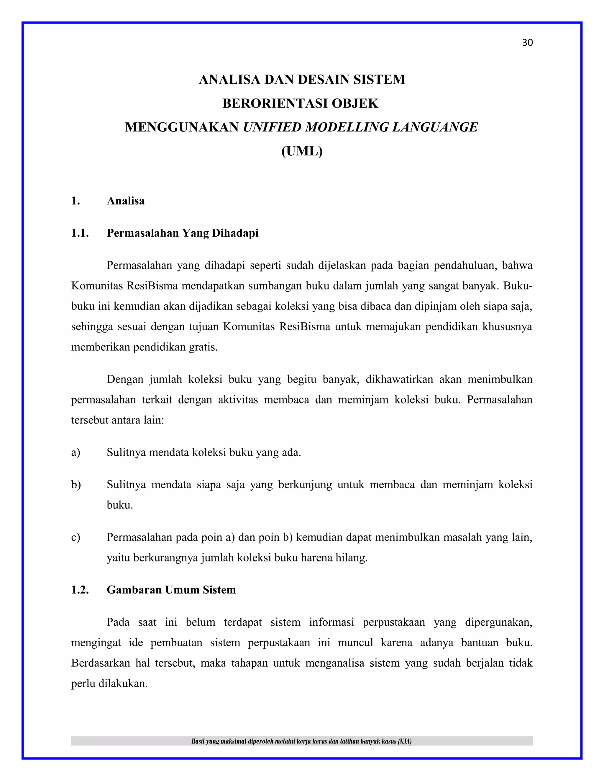 Analisa dan perancangan sistem uml | DOC