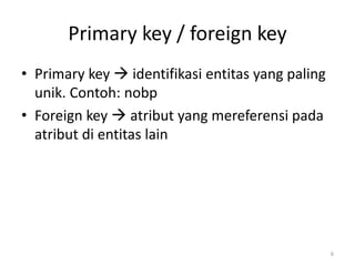Analisa dan perancangan sistem informasi 07 entity relationship diagram ...
