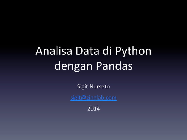 Analisa data di python dengan pandas | PDF