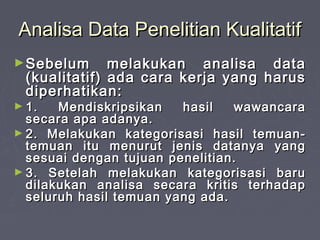 Analisa data kualitatif | PPT