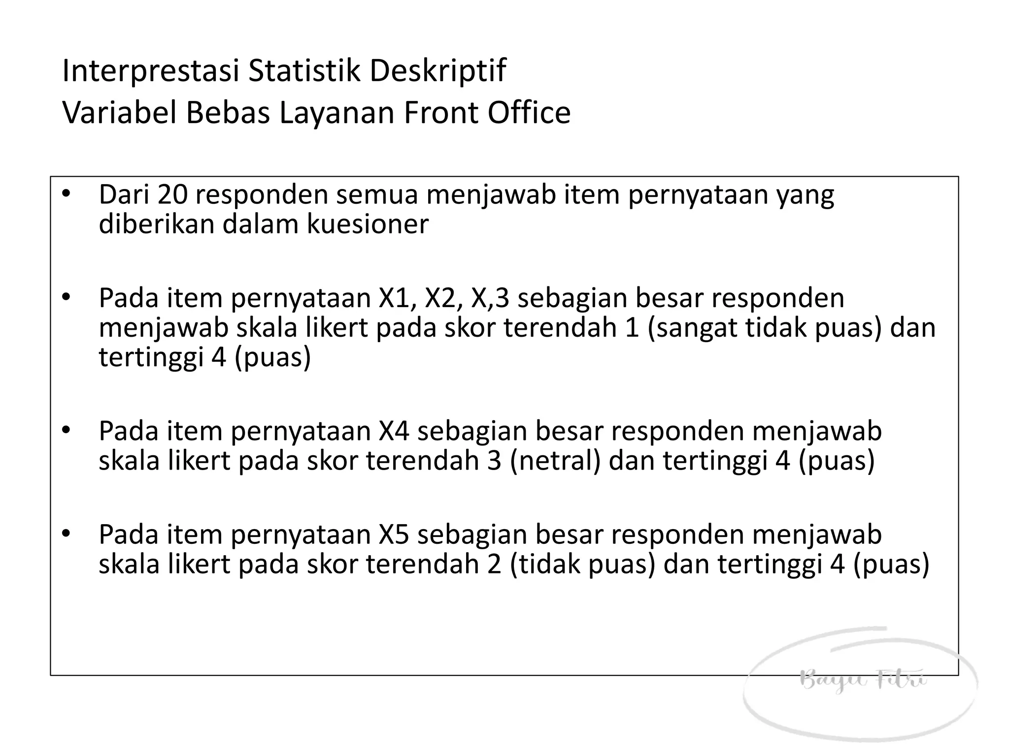 Analisa deskriptif data primer skala sikap | PDF