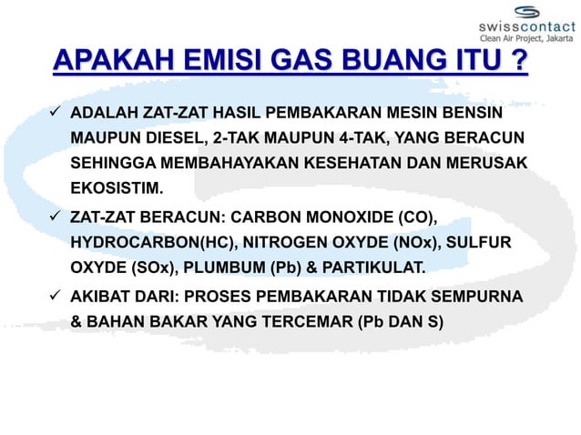 Pengantar pengetahuan tentang emisi gas buang | PPT