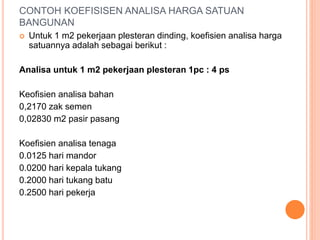 Analisa harga satuan | PPTX