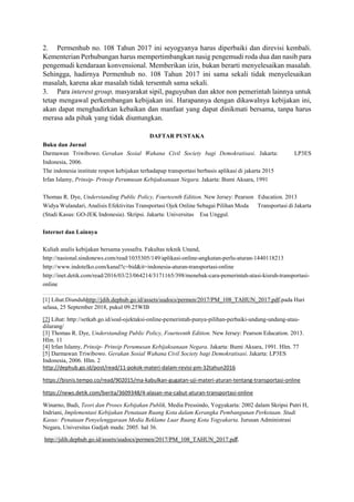 Analisa kebijakan permenhub no 108 tahun 2017 | PDF