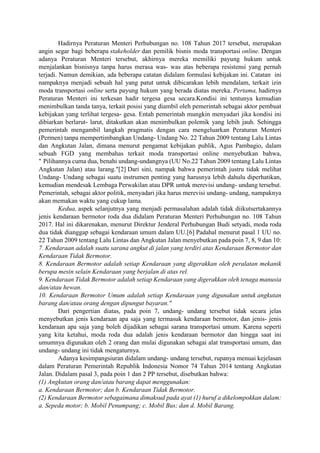 Analisa kebijakan permenhub no 108 tahun 2017 | PDF