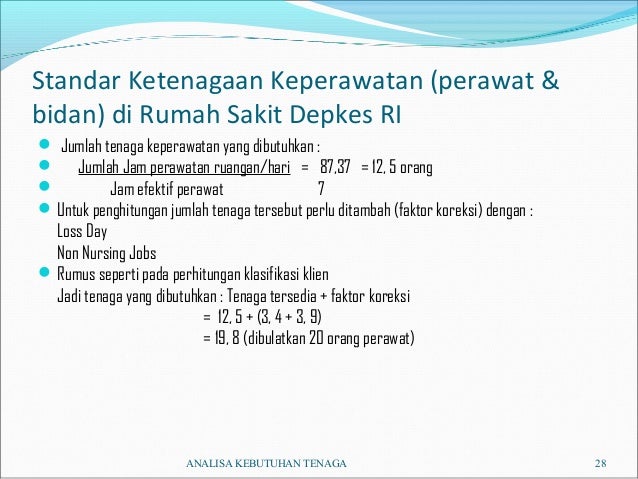 Rumus Perhitungan Tenaga Perawat Menurut Depkes Dalchaebi
