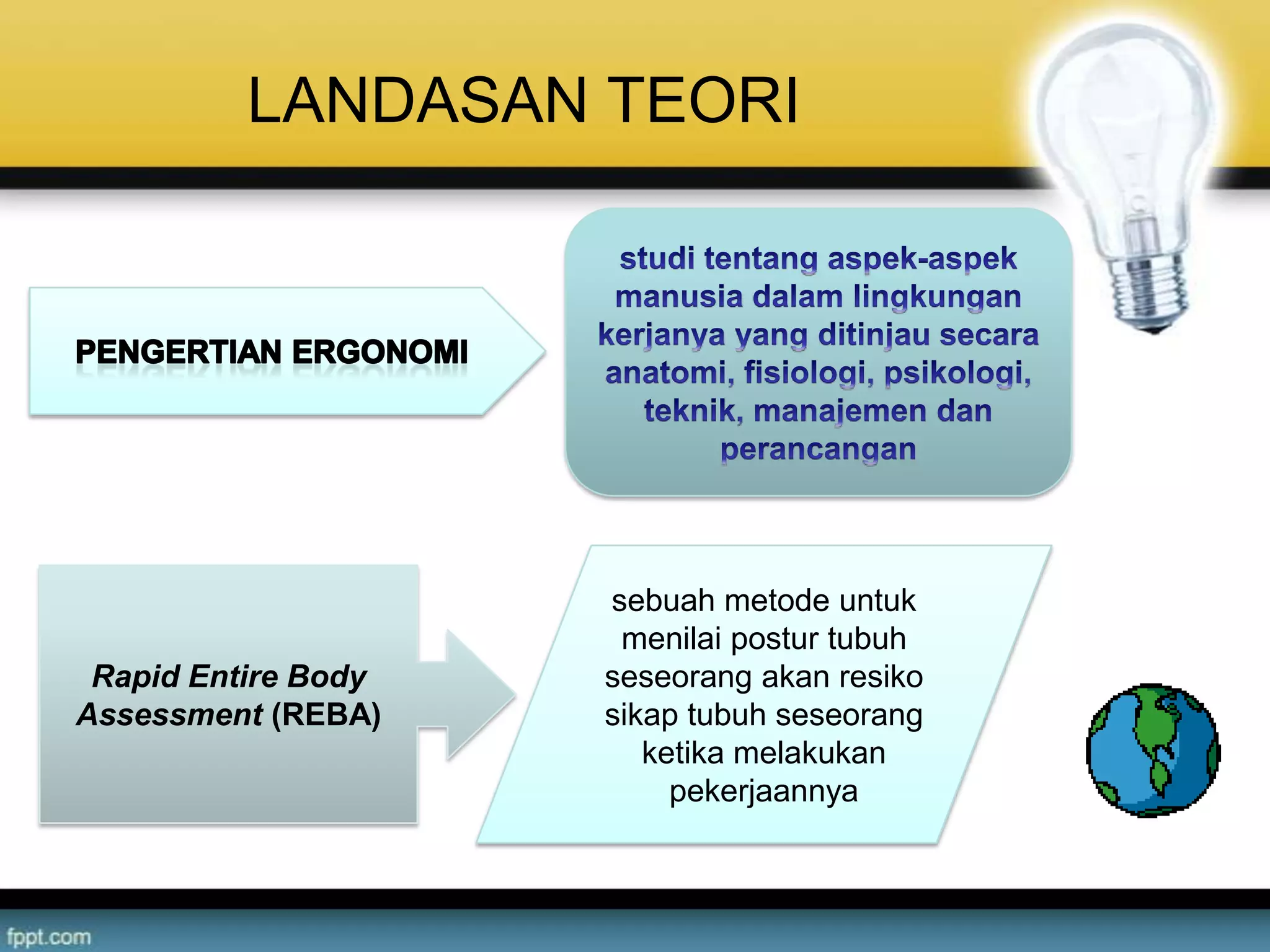 Analisa kelelahan kerja dengan menggunakan metode reba | PPTX