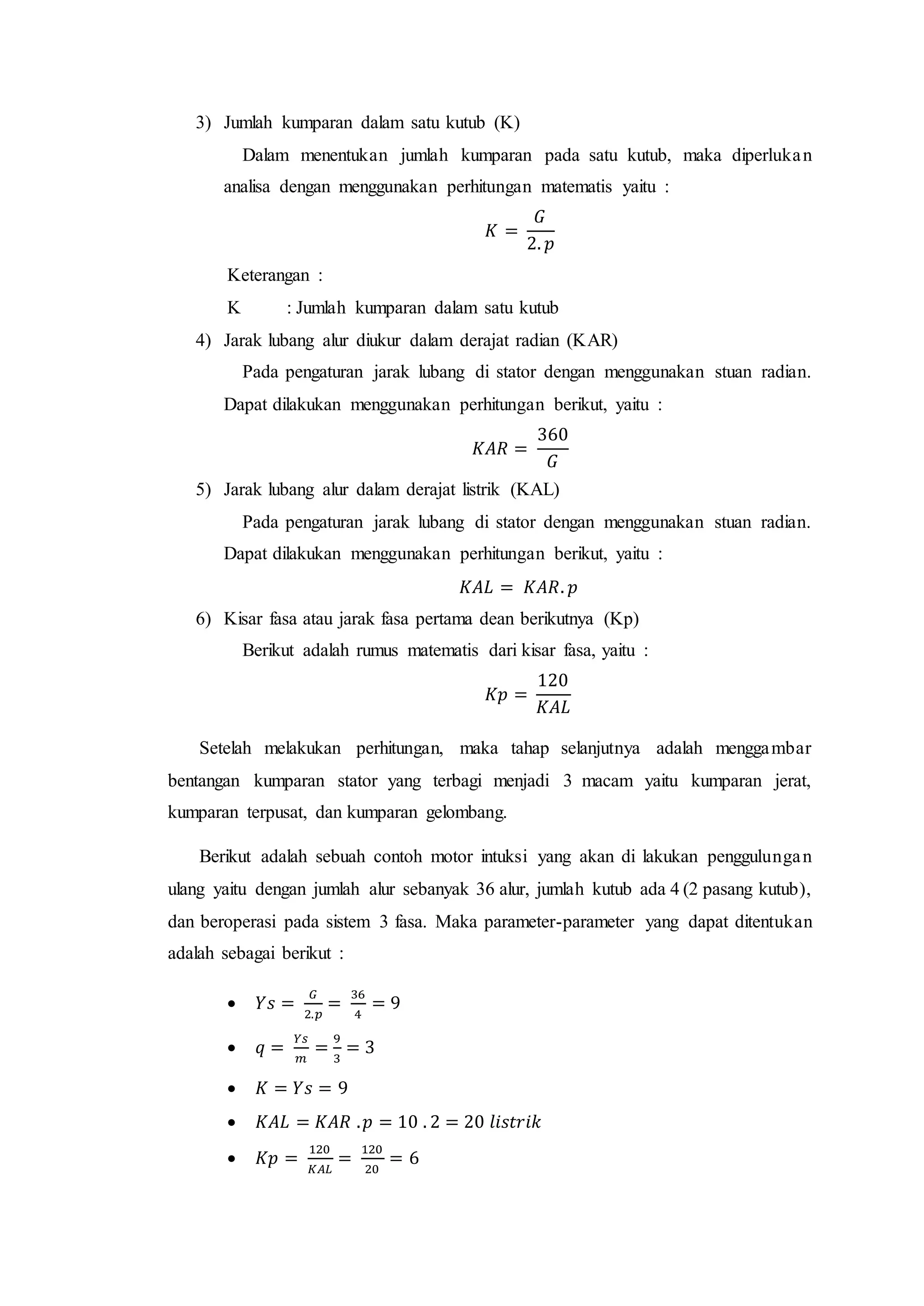 Analisa kumparan pada motor induksi | DOCX