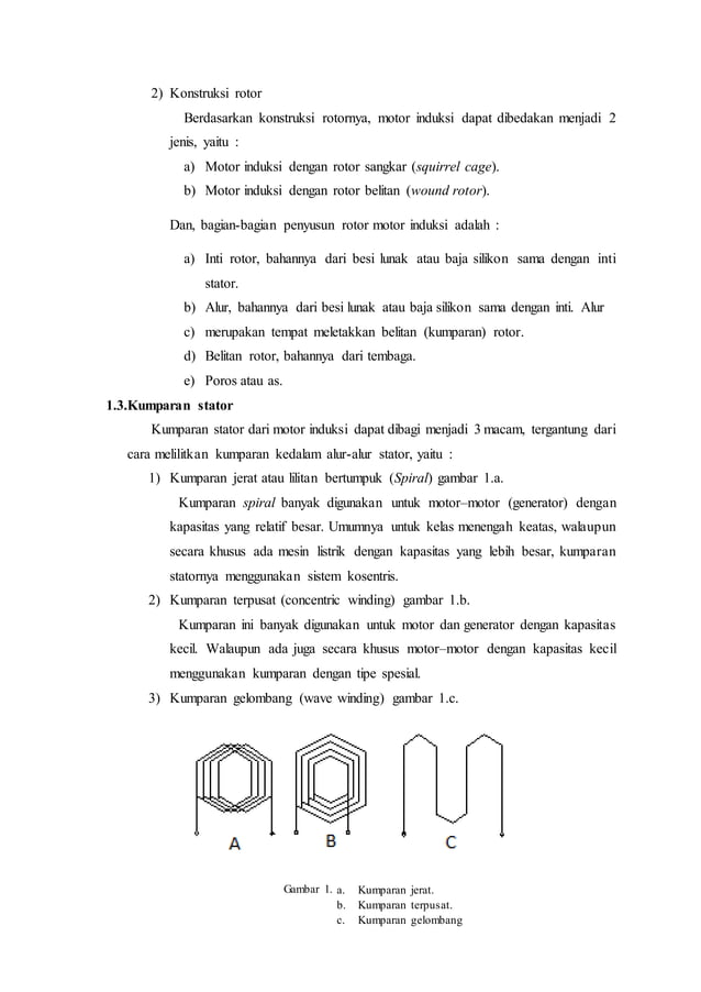 Analisa kumparan pada motor induksi | DOCX