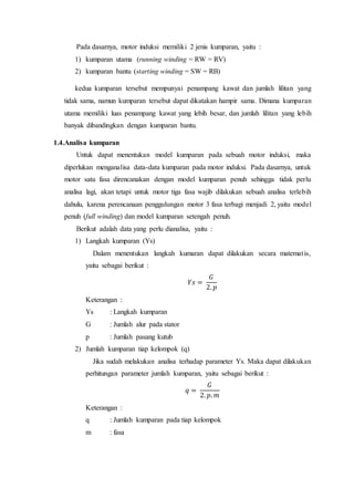 Analisa kumparan pada motor induksi | DOCX