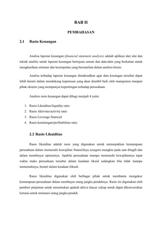 Analisa Laporan Keuangan | PDF