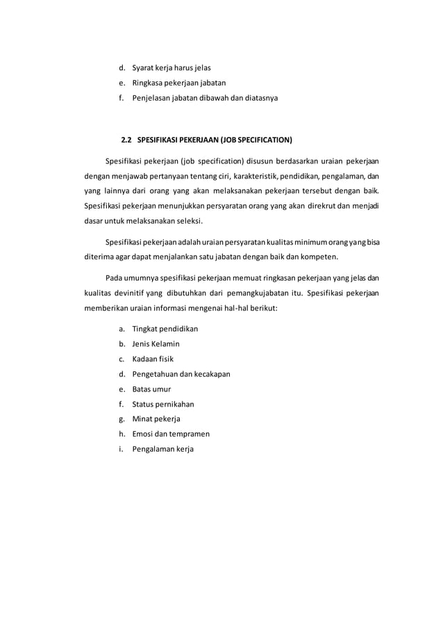 Analisa pekerjaan dan desain pekerjaan | PDF