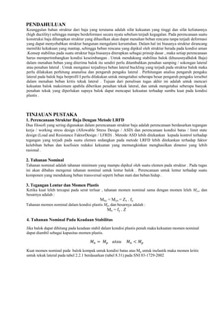 Analisa penahan tekuk lateral pada balok baja proril i | PDF