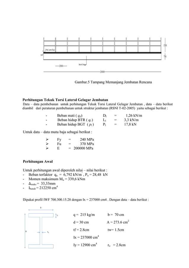 Analisa penahan tekuk lateral pada balok baja proril i | PDF