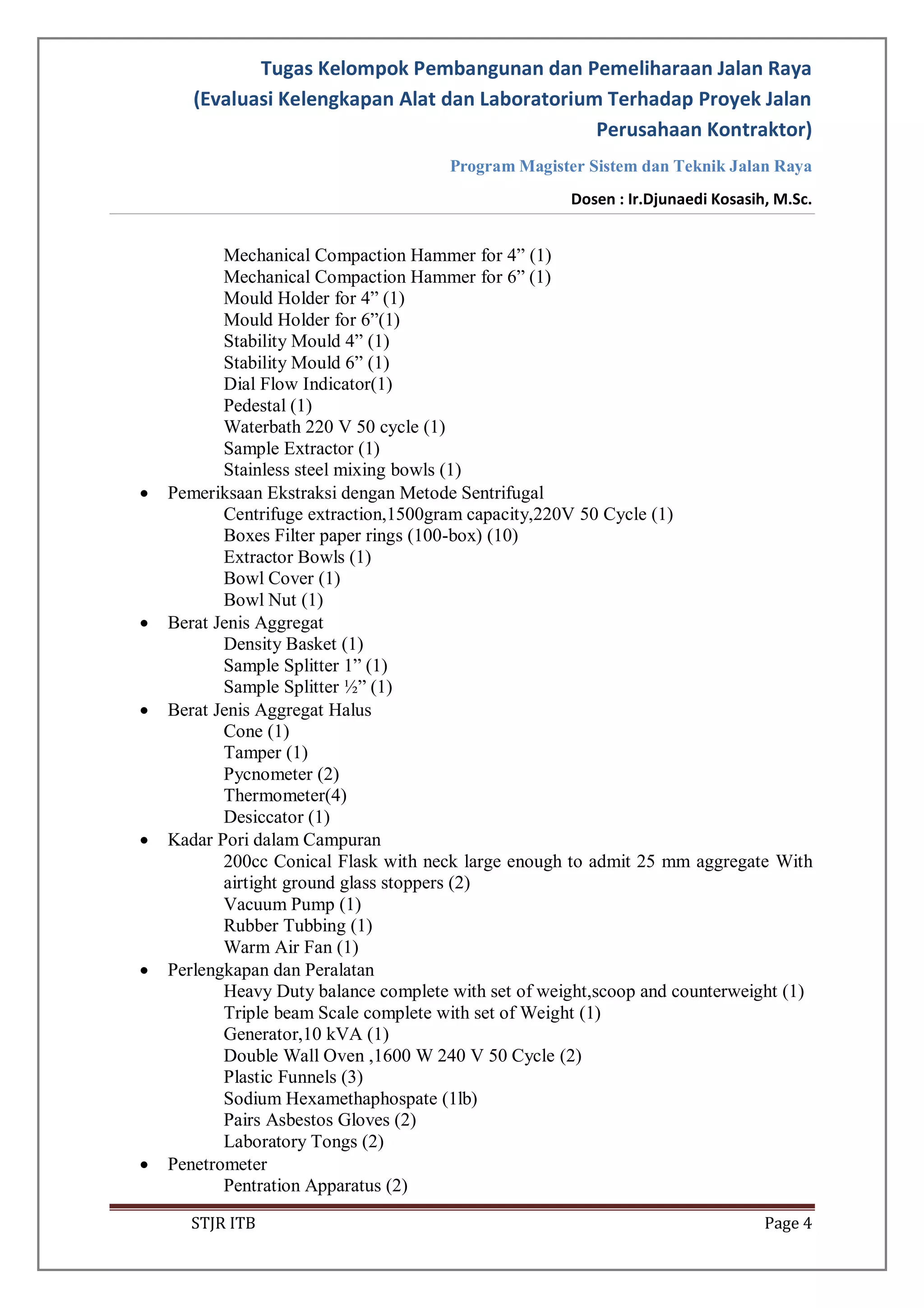 Tugas Kelompok Mata Kuliah Pembangunan dan Pemeliharaan Jalan Raya | PDF