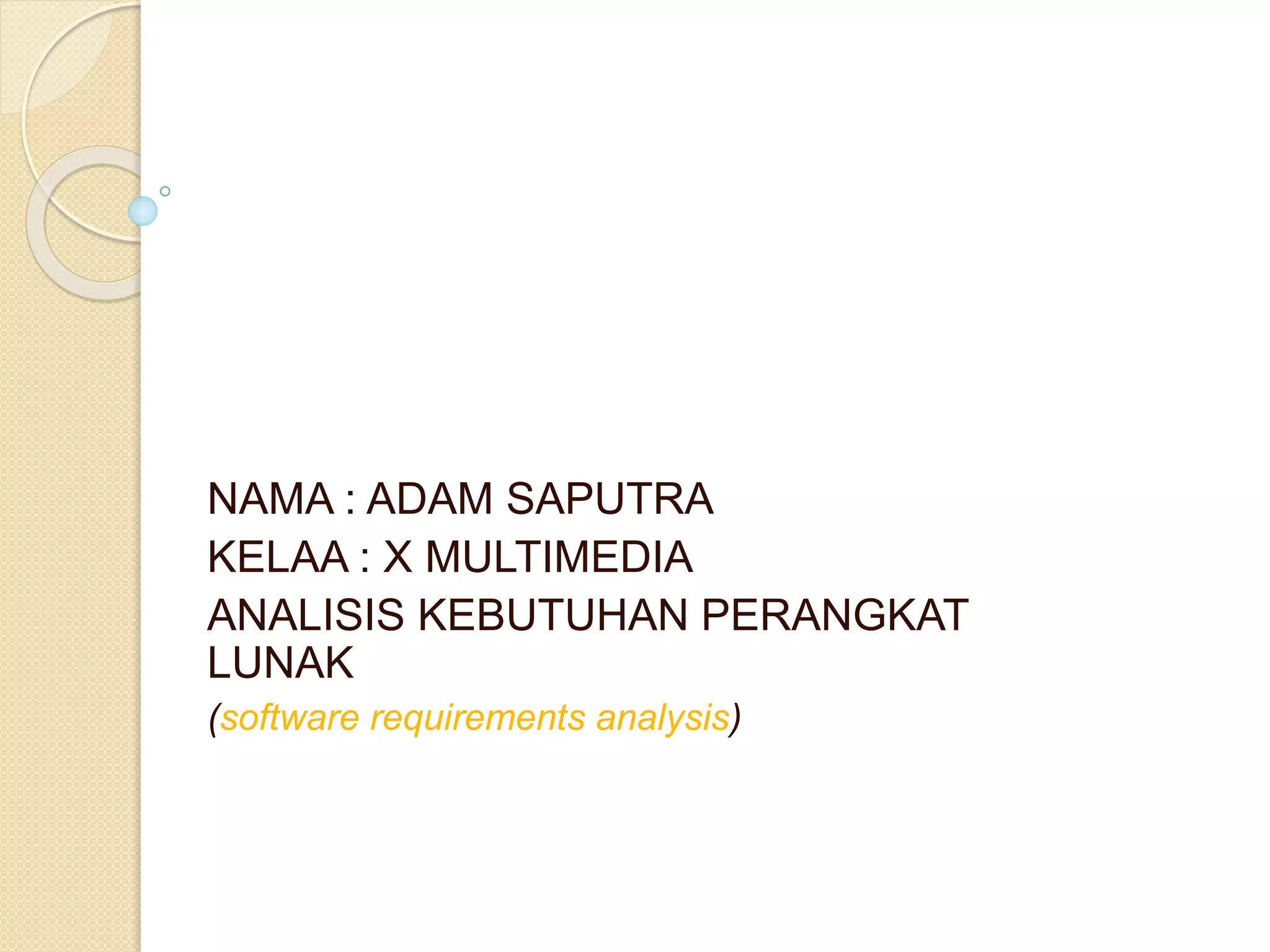 Analisa perangkat lunak | PPTX