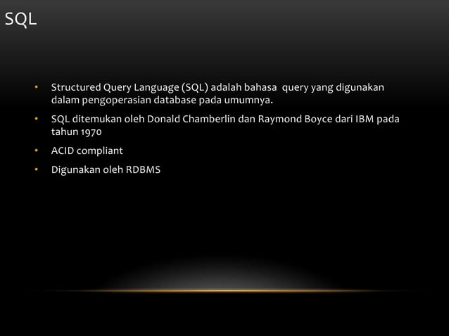 Analisa perfomansi database sql dan no sql pada aplikasi | PPT