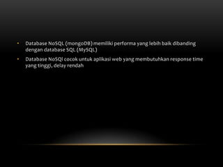 Analisa perfomansi database sql dan no sql pada aplikasi | PPT
