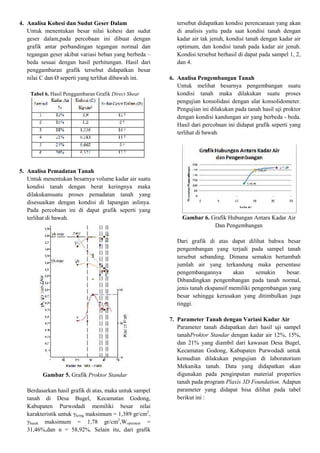 Analisa perilaku tanah ekspansif pada tiang pancang, ditinjau dari variabel kadar air, material ...