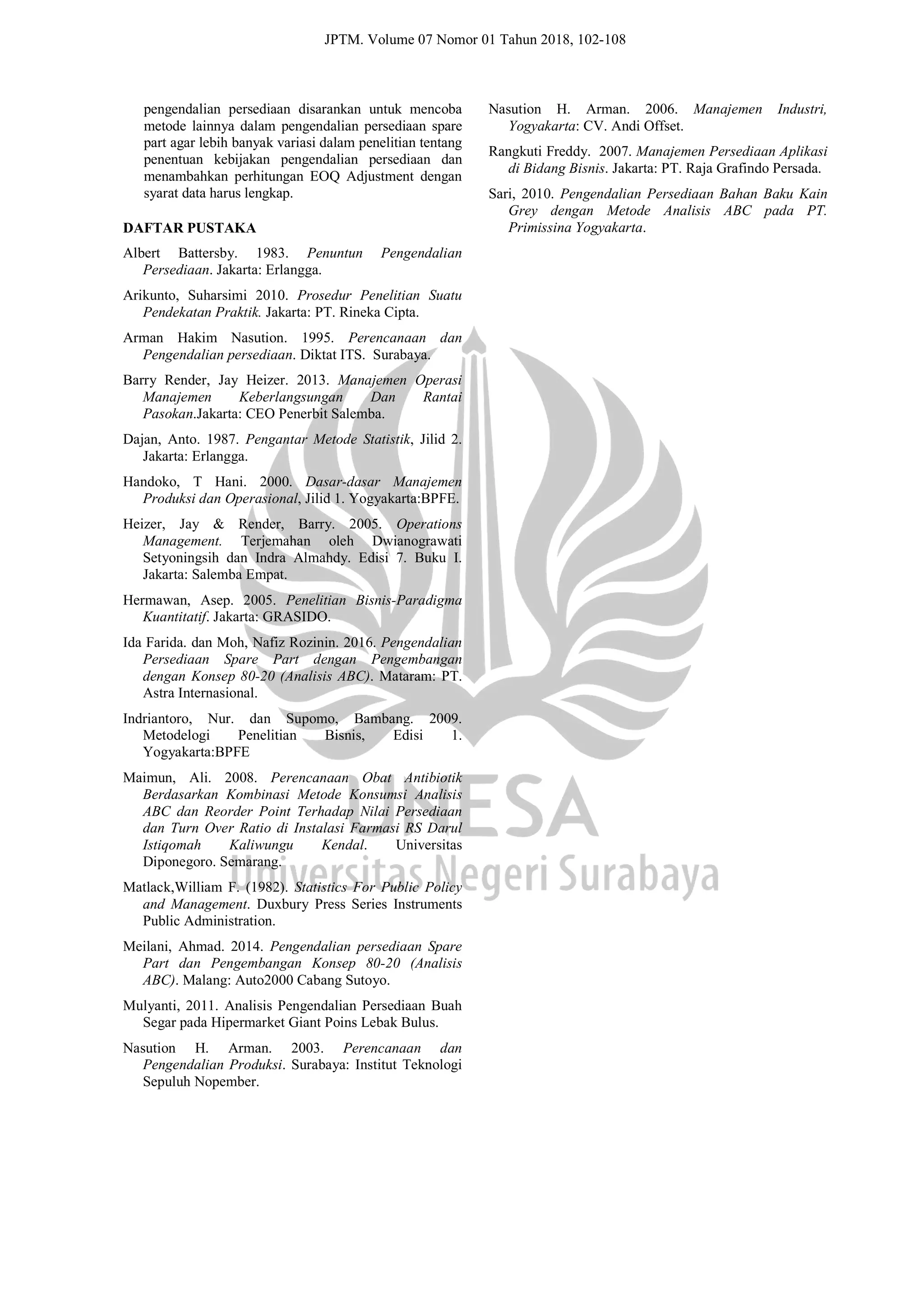 Analisa persediaan spare part konsep 80 20 | PDF