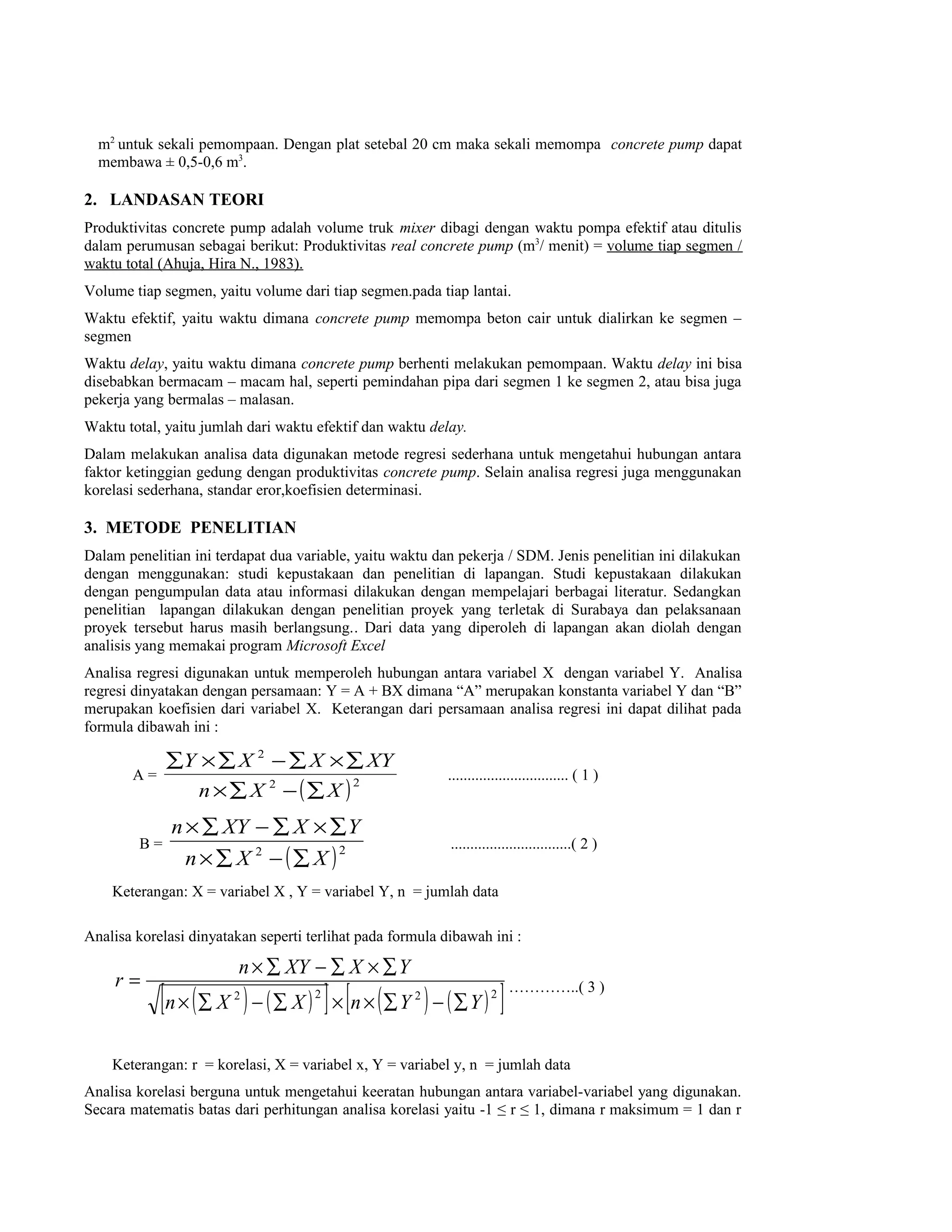 Produktivitas Concrete Pump | DOC