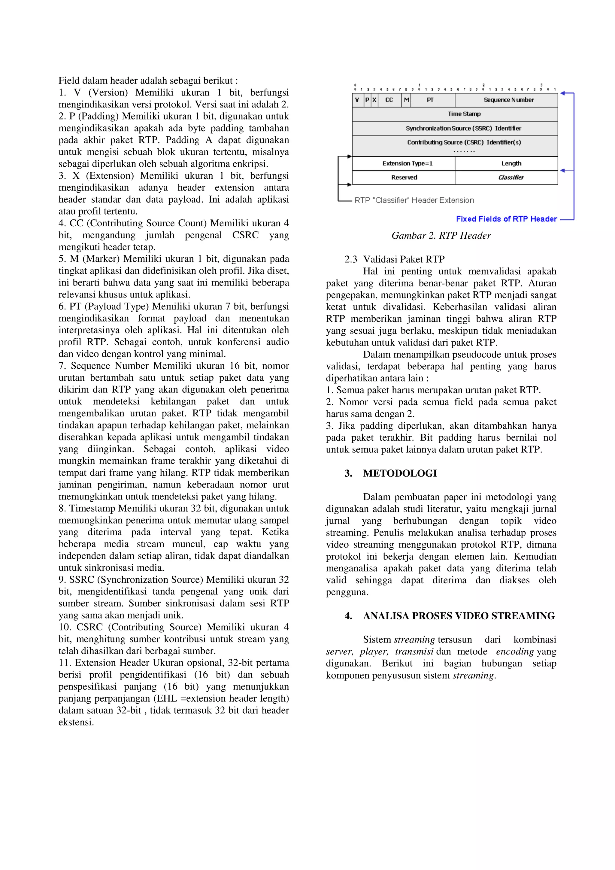 Analisa proses video streaming menggunakan rtp | PDF