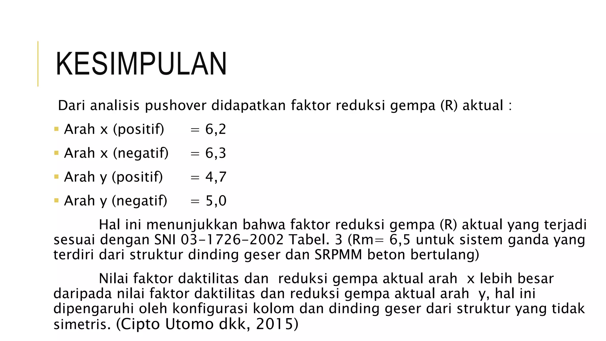 Analisa pushover kelompok 3 | PPTX