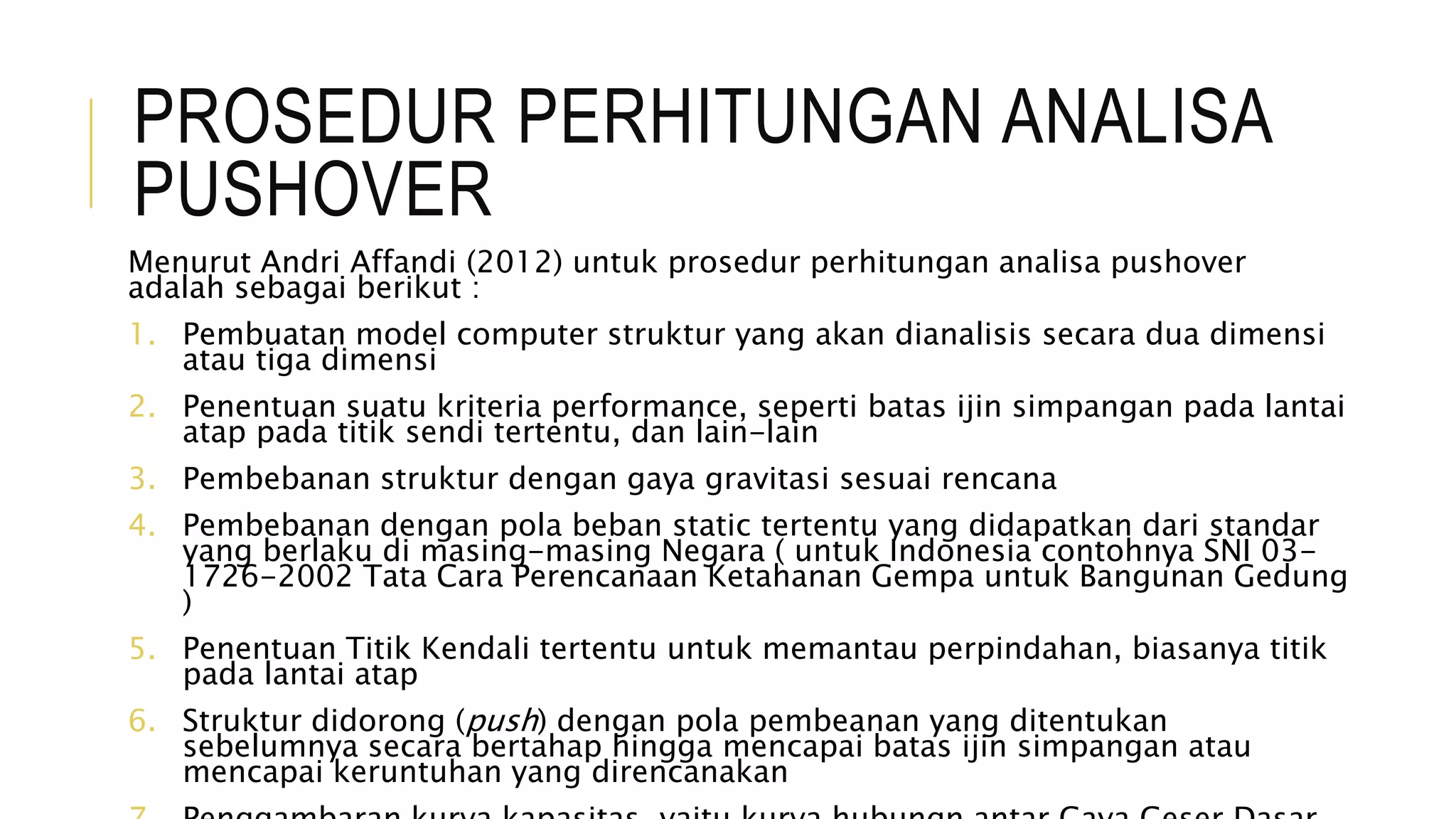 Analisa pushover kelompok 3 | PPTX