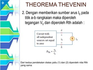 Analisa rangkaian dengan thevenin (24 Aug 2020) | PPTX