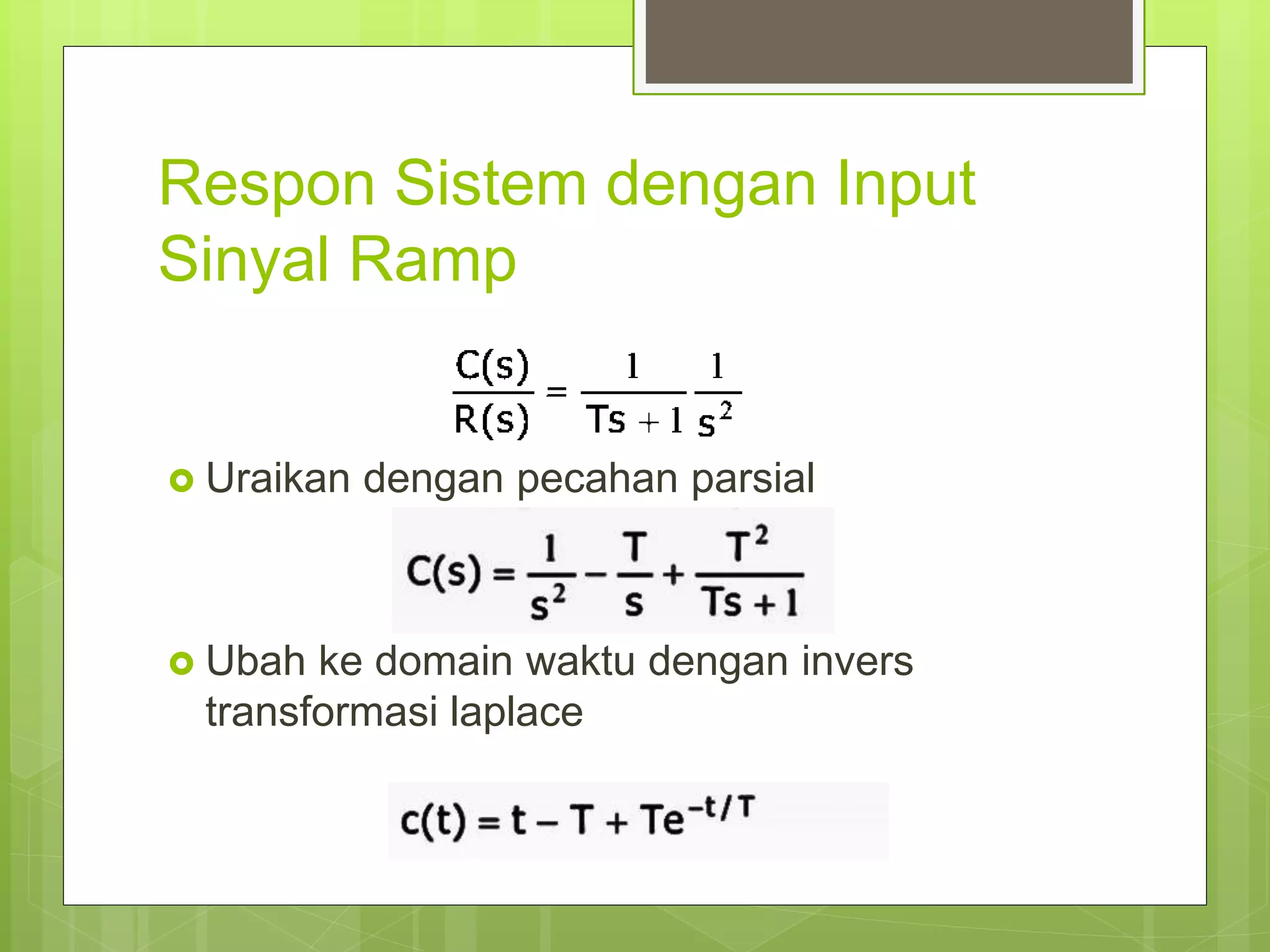 Analisa respon sistem | PPTX