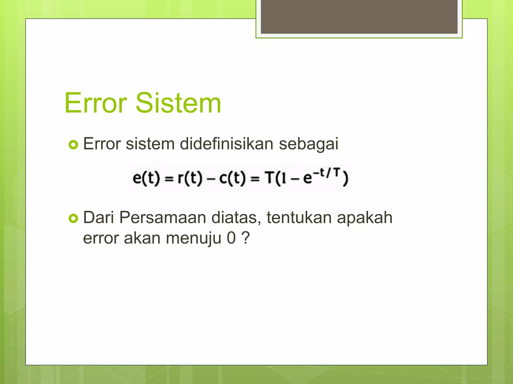 Analisa respon sistem | PPTX