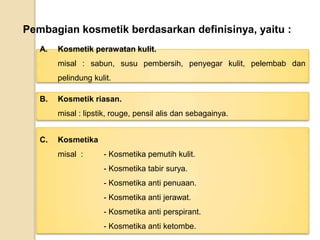 Analisa sediaan kosmetika | PPTX