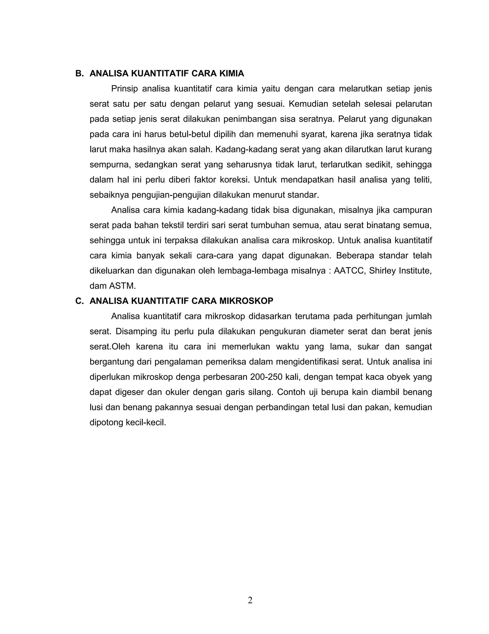 Analisa serat scr kualitatif & kuantitatif | DOC