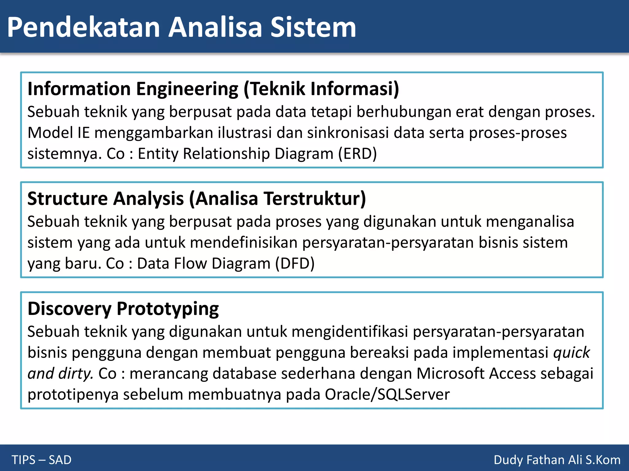 System Analysis and Design - Analisa Sistem | PPTX