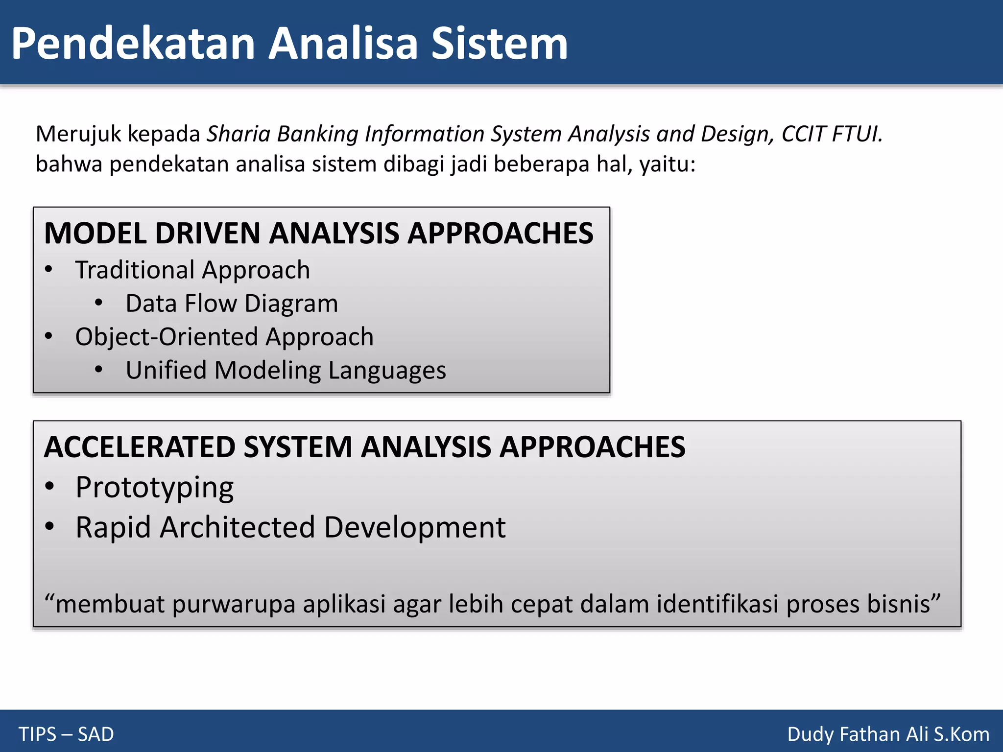 System Analysis and Design - Analisa Sistem | PPTX