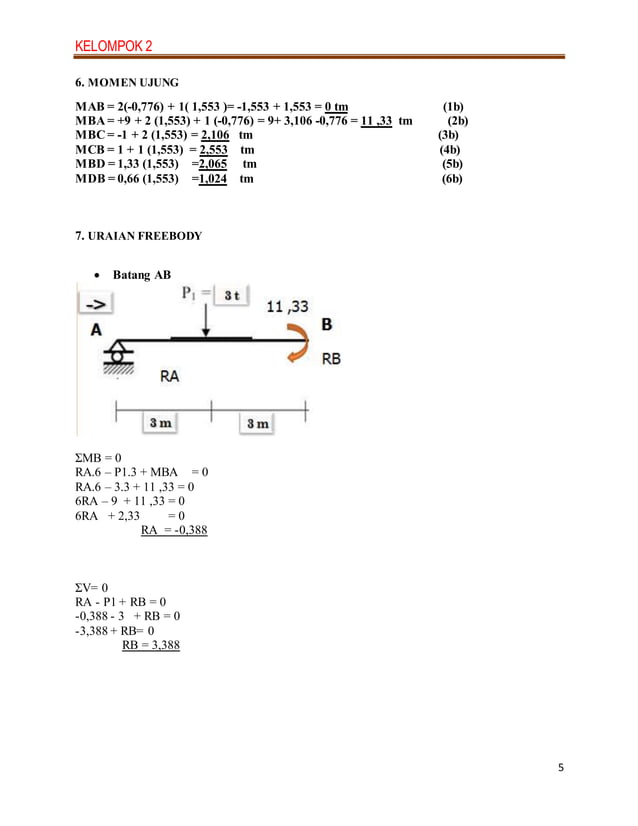 Analisa struktur metode slope deflection | DOCX | Physics | Science