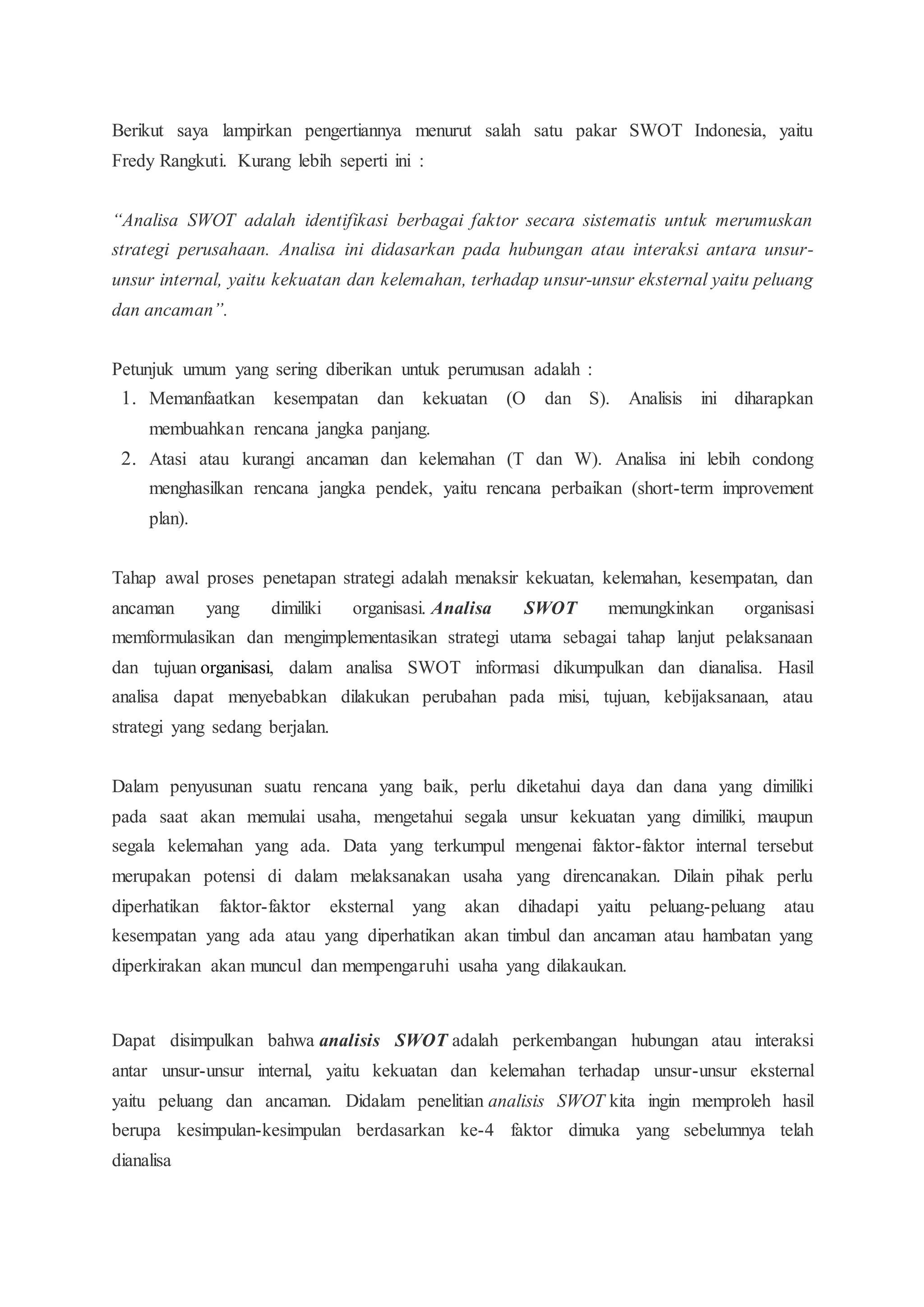 Analisa swot pt bca tbk | DOCX