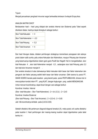 Analisa swot pt sinar sosro | PDF