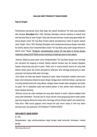 Analisa swot pt sinar sosro | PDF
